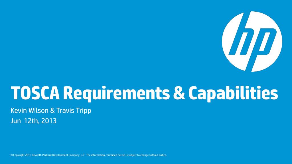 PPT - TOSCA Requirements & Capabilities PowerPoint Presentation - ID ...