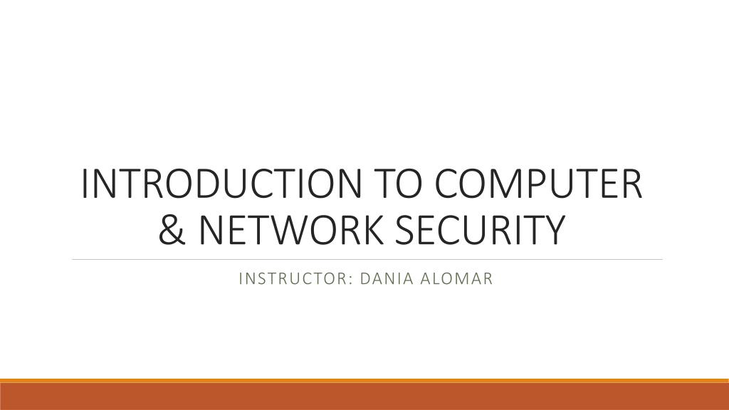 PPT - INTRODUCTION TO COMPUTER & NETWORK SECURITY PowerPoint ...