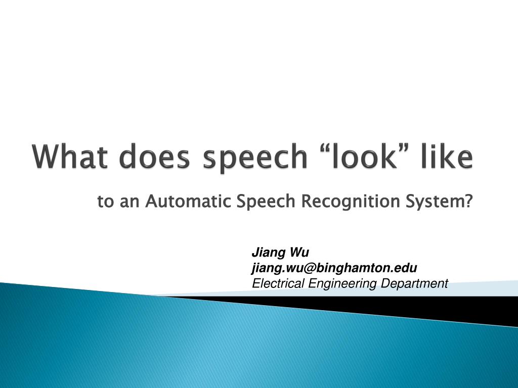 PPT - What does speech “look” like PowerPoint Presentation, free ...