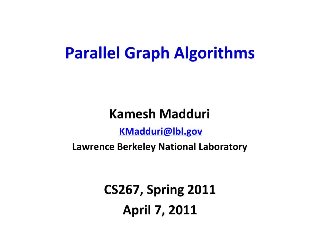 PPT - Parallel Graph Algorithms PowerPoint Presentation, free download ...