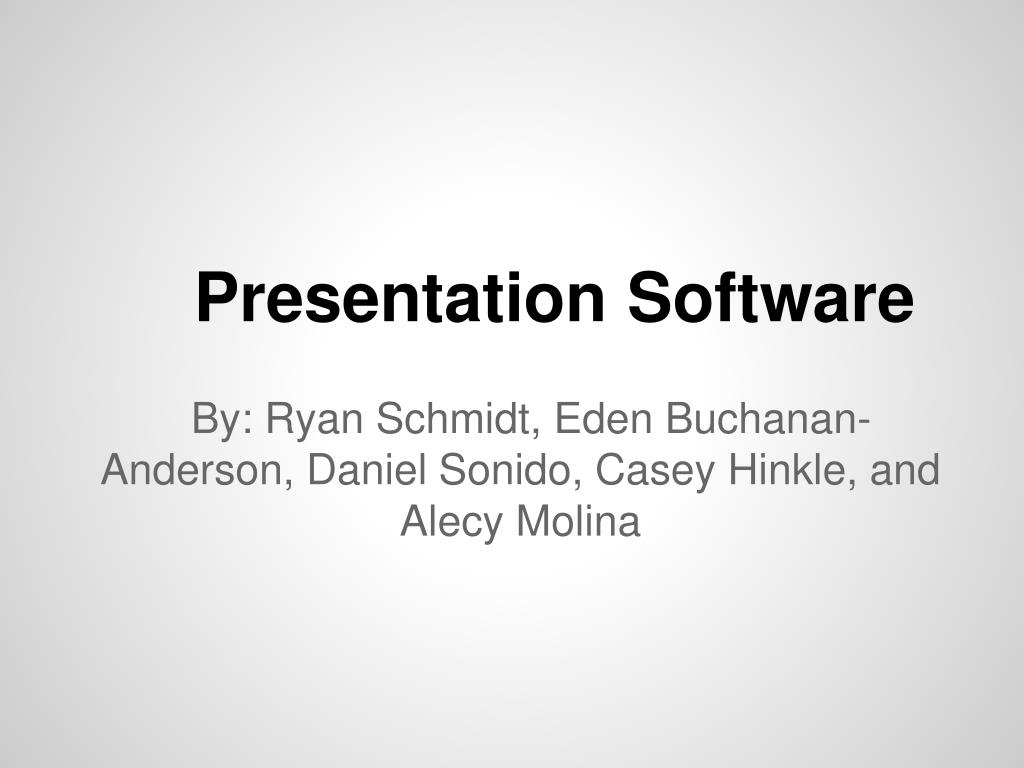 PPT - Presentation Software PowerPoint Presentation, free download - ID ...