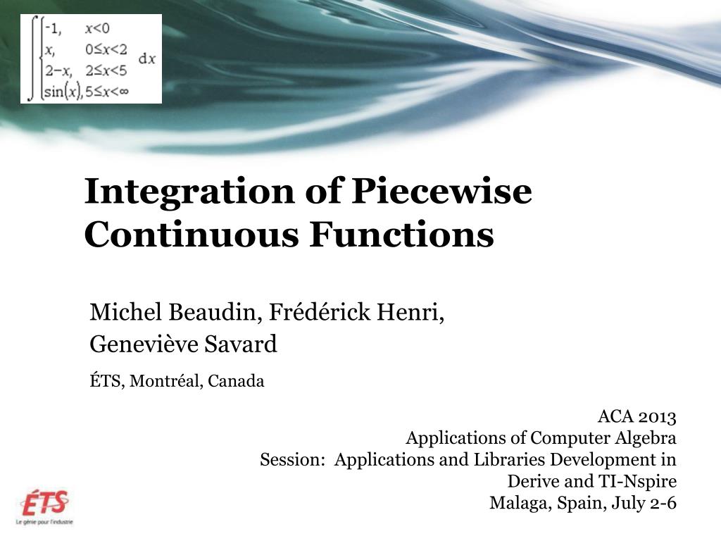 PPT - Integration of Piecewise Continuous Functions PowerPoint Presentation - ID:1581482