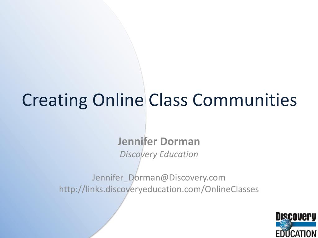 PPT - Creating Online Class Communities PowerPoint Presentation, free ...