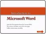 PPT - Introduction to Microsoft Word PowerPoint Presentation, free ...