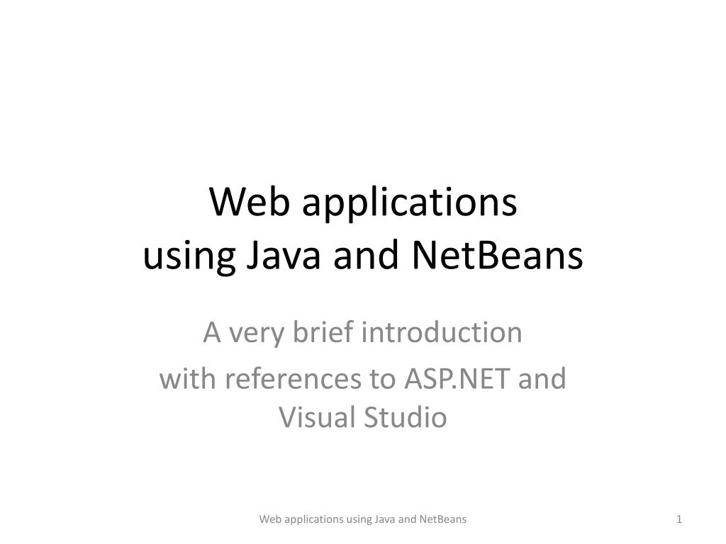 PPT - Web applications using Java and NetBeans PowerPoint Presentation ...
