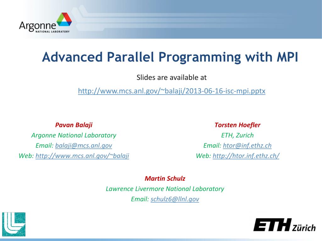 PPT - Advanced Parallel Programming with MPI PowerPoint Presentation ...