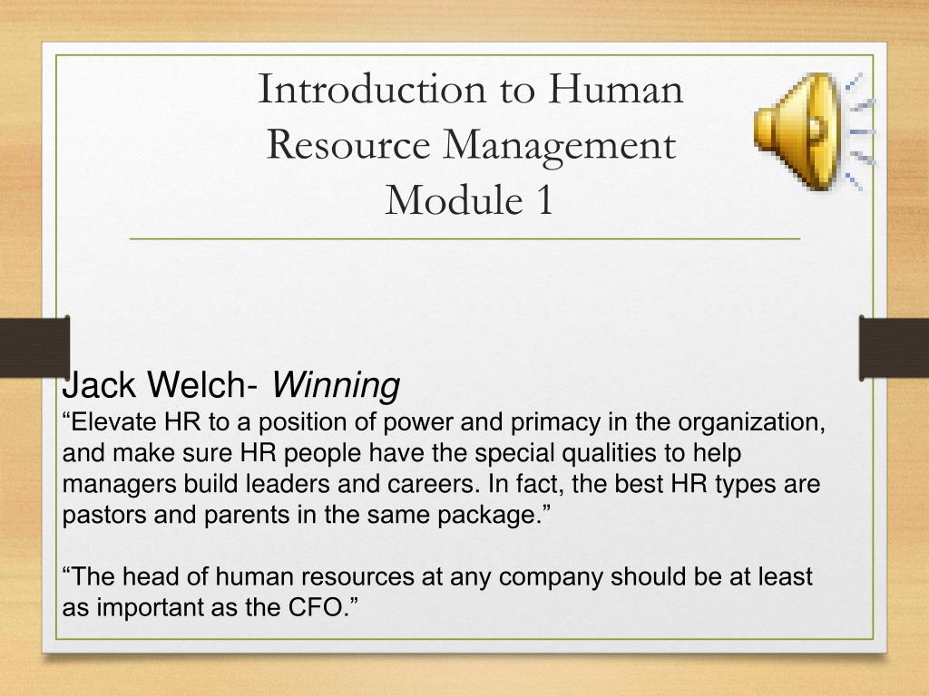PPT - Introduction to Human Resource Management Module 1 PowerPoint ...
