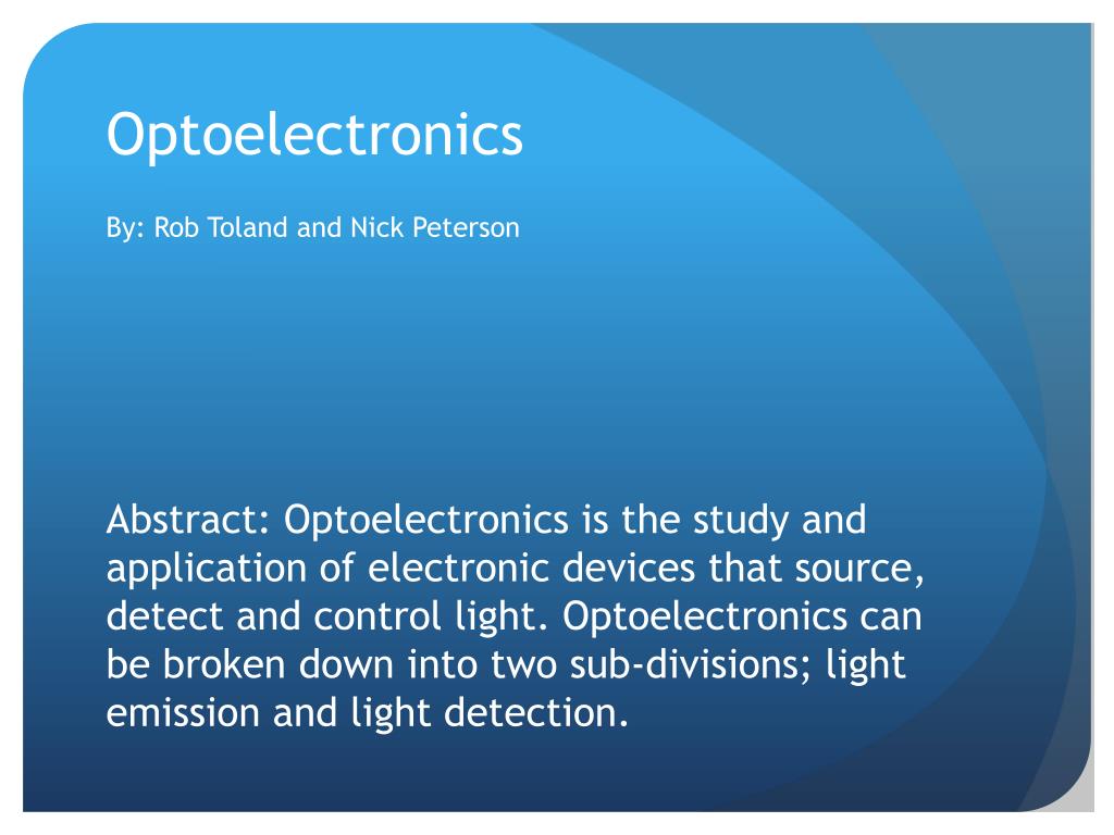 PPT - Optoelectronics PowerPoint Presentation, free download - ID:1586645