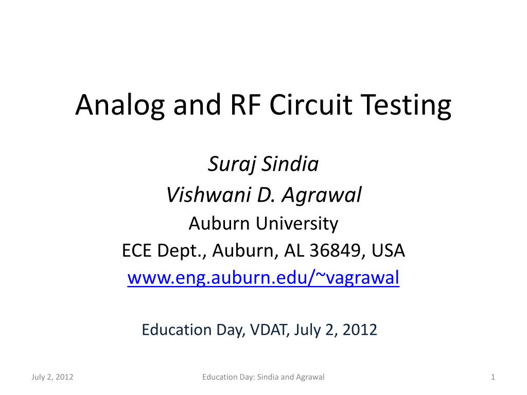 PPT - Analog and RF Circuit Testing PowerPoint Presentation, free ...
