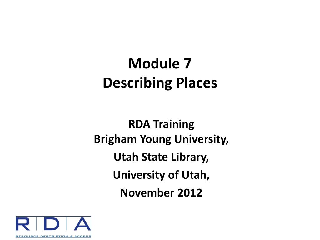 PPT - Module 7 Describing Places PowerPoint Presentation, free download ...