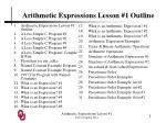 PPT - Arithmetic Expressions Lesson #1 Outline PowerPoint Presentation ...