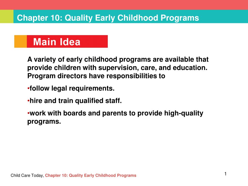 PPT - Chapter 10: Quality Early Childhood Programs PowerPoint ...