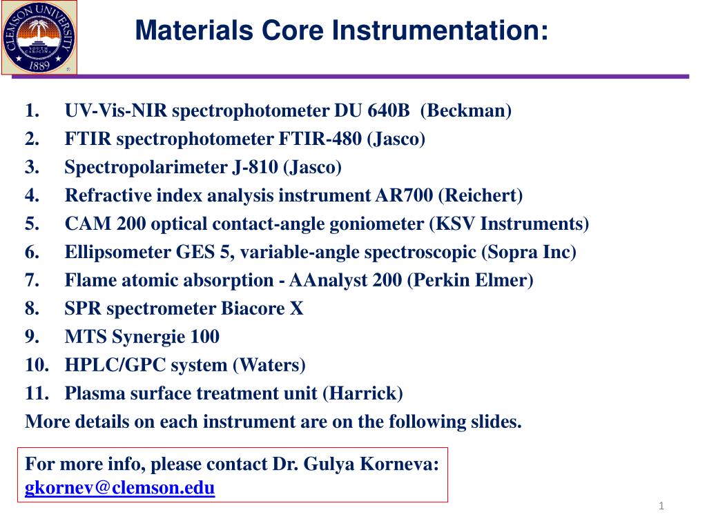PPT - Materials Core Instrumentation: PowerPoint Presentation, free ...