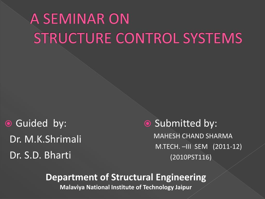 PPT - A SEMINAR ON STRUCTURE CONTROL SYSTEMS PowerPoint Presentation ...