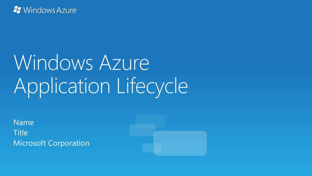 PPT - Windows Azure Application Lifecycle PowerPoint Presentation, free ...