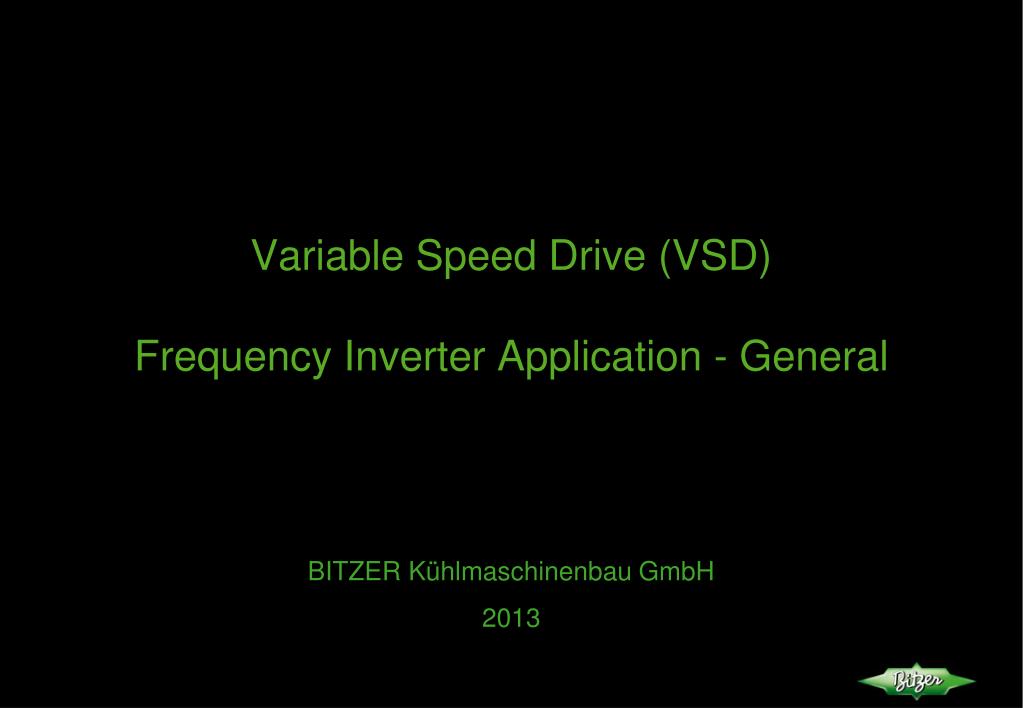 PPT - Variable Speed Drive (VSD) Frequency Inverter Application ...