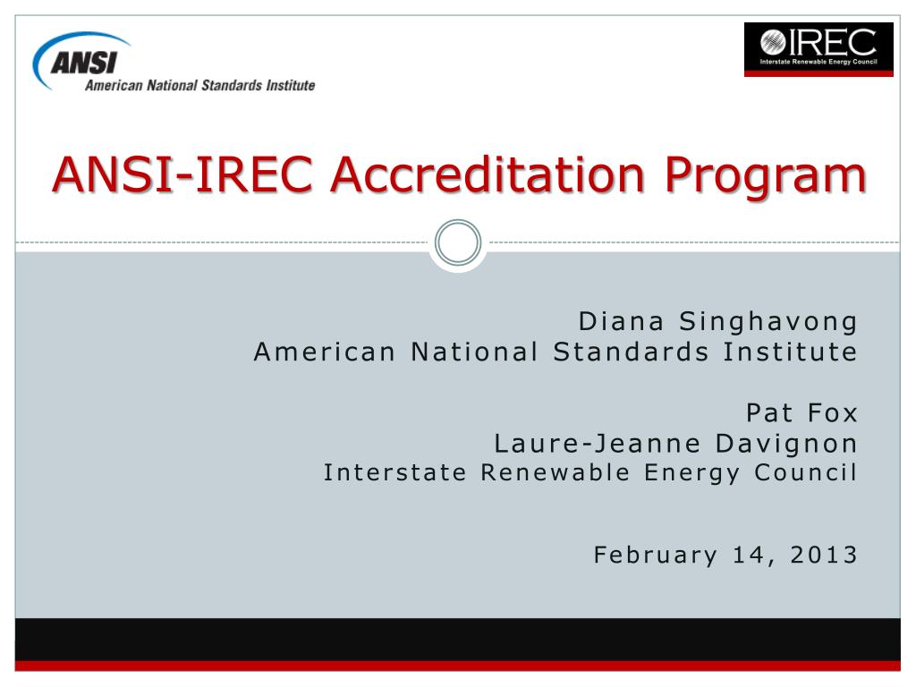PPT - ANSI-IREC Accreditation Program PowerPoint Presentation, free ...