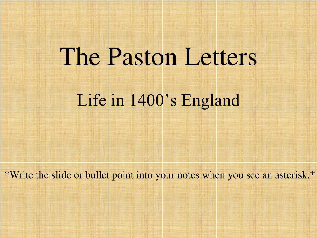 PPT - The Paston Letters PowerPoint Presentation, free download - ID ...