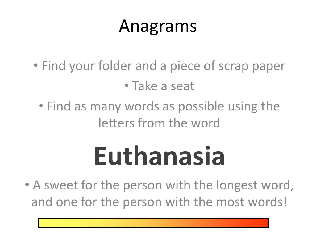 PPT - Anagrams PowerPoint Presentation, free download - ID:1603410