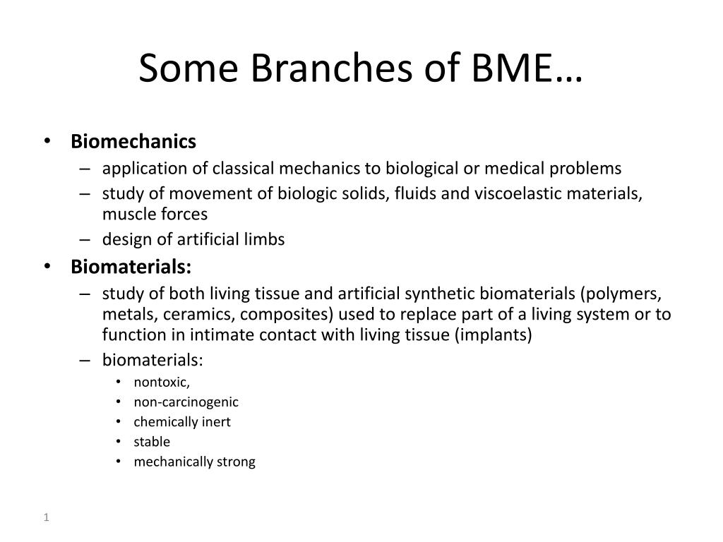 PPT - Some Branches of BME… PowerPoint Presentation, free download - ID ...
