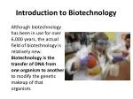 PPT - Introduction to Biotechnology PowerPoint Presentation, free ...