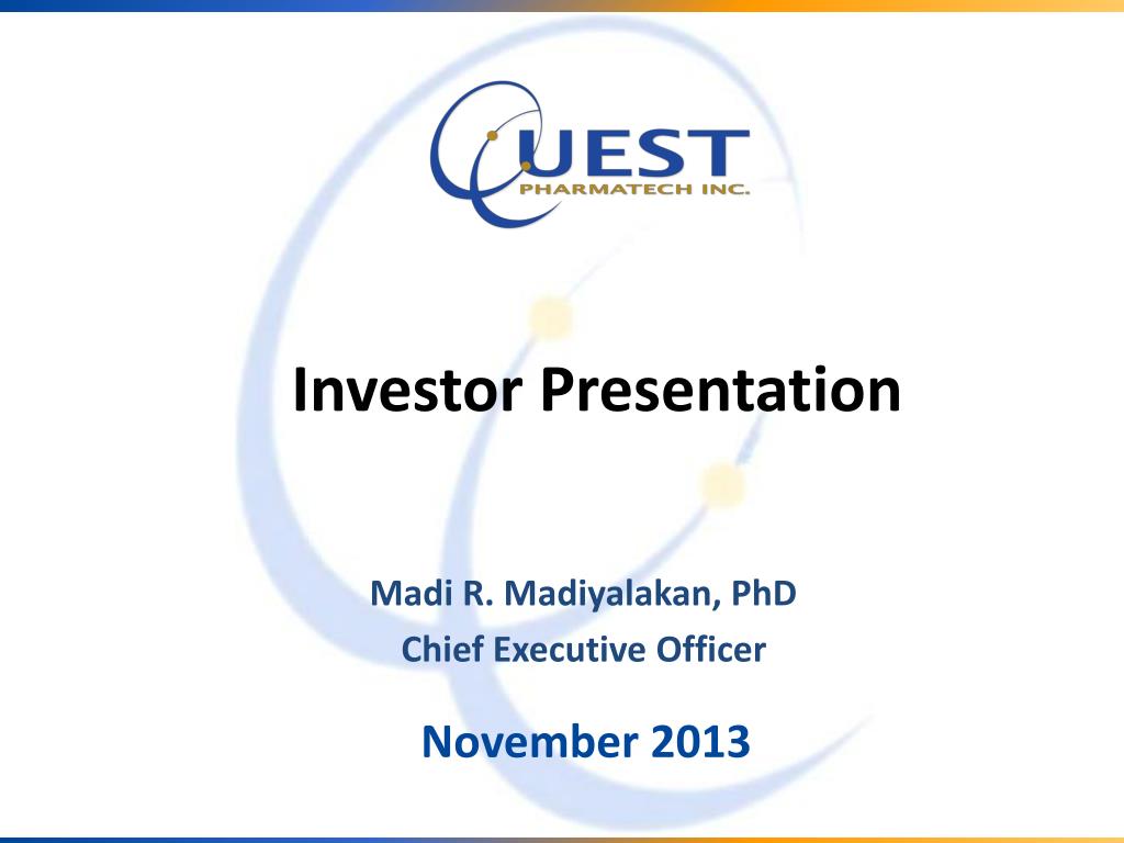 PPT - Investor Presentation PowerPoint Presentation, free download - ID ...