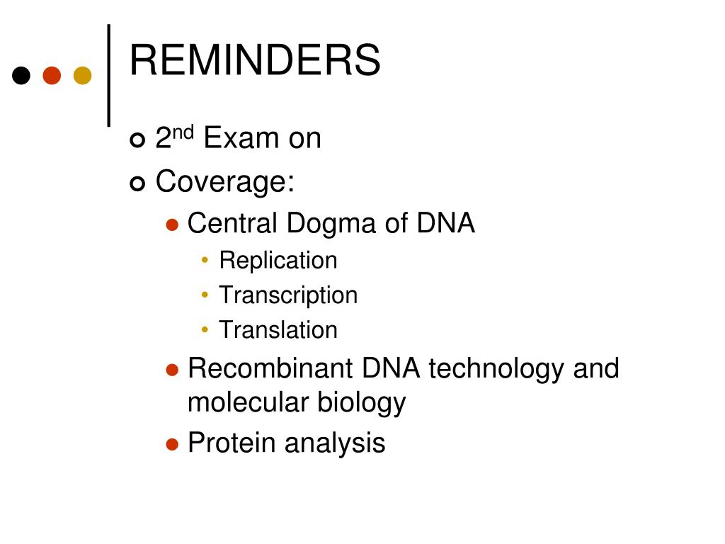 PPT - REMINDERS PowerPoint Presentation, free download - ID:1607016