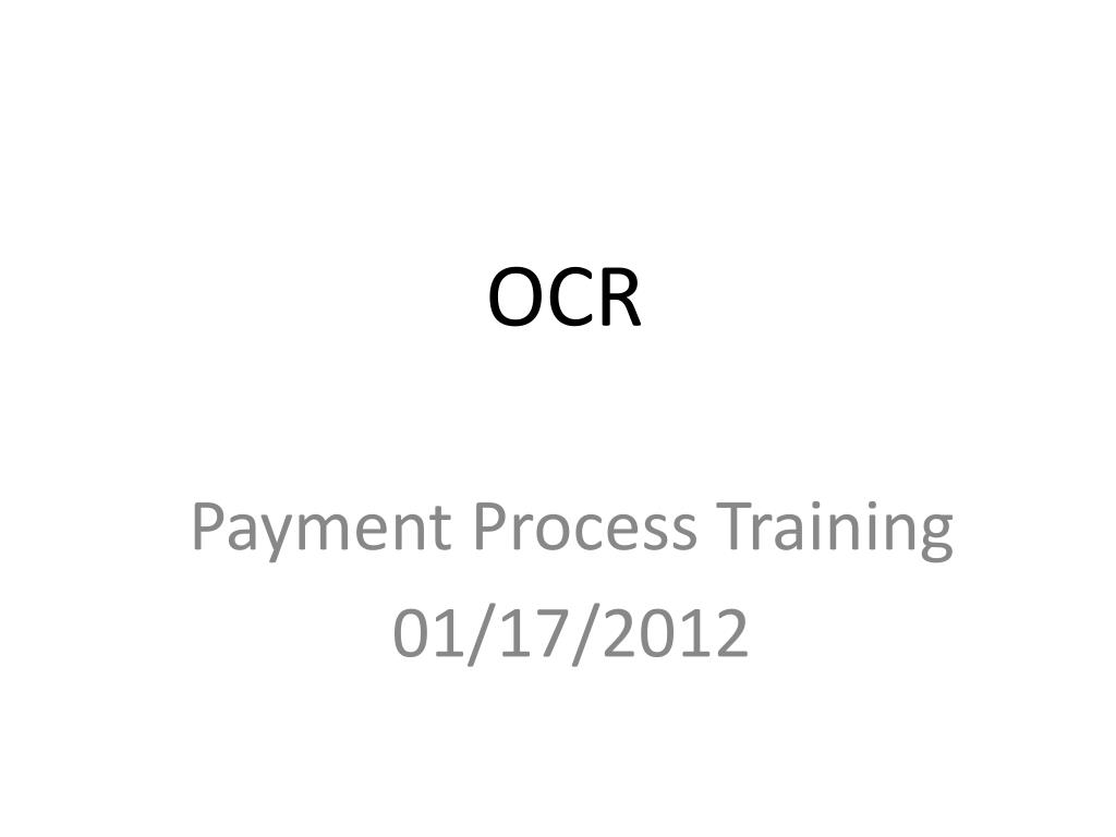 PPT - OCR PowerPoint Presentation, free download - ID:1617339