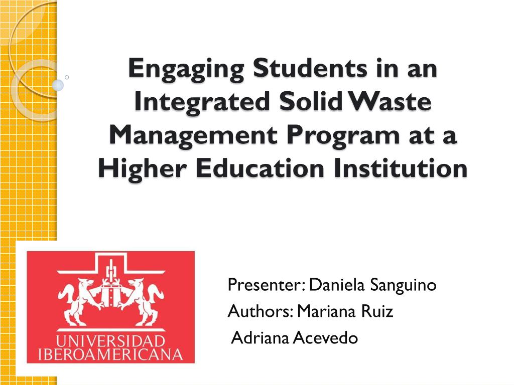 PPT - Engaging Students in an Integrated Solid Waste Management Program ...