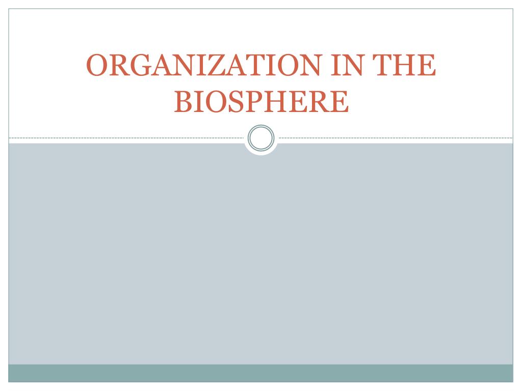 PPT - ORGANIZATION IN THE BIOSPHERE PowerPoint Presentation, free ...