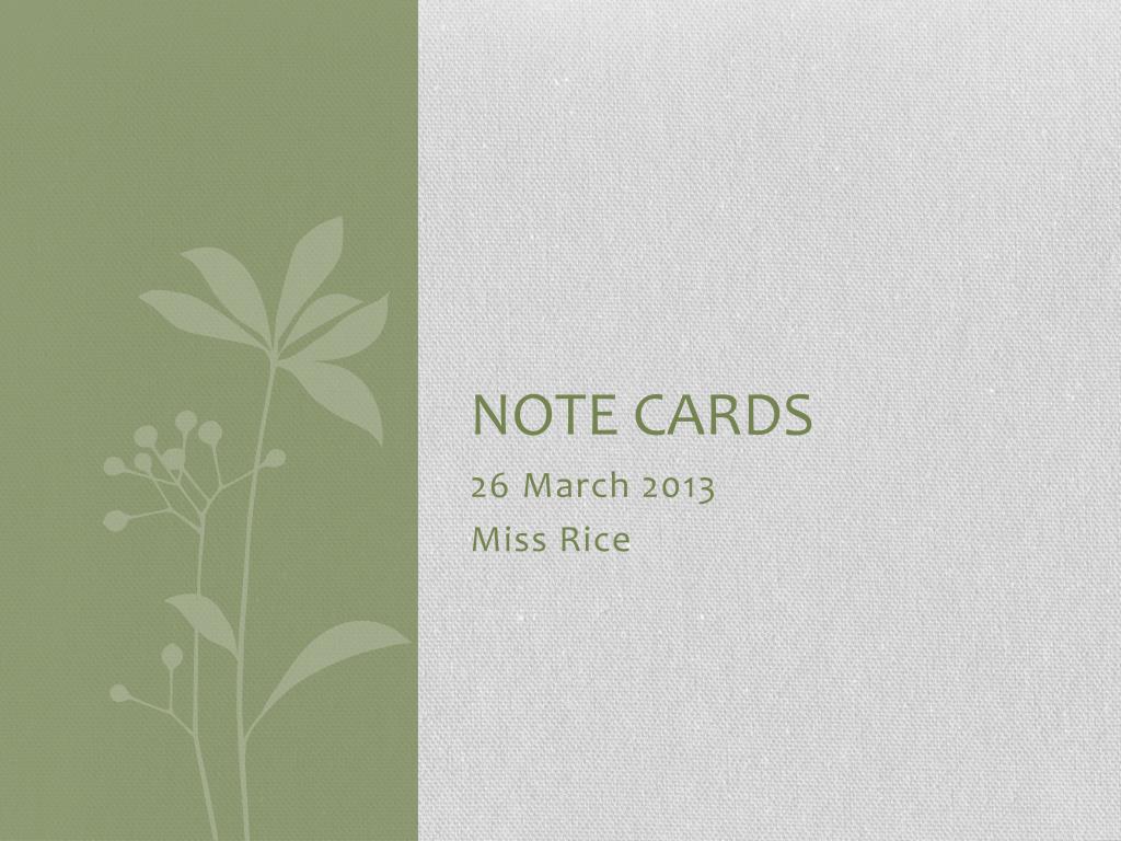 PPT - Note Cards PowerPoint Presentation, free download - ID:1624832