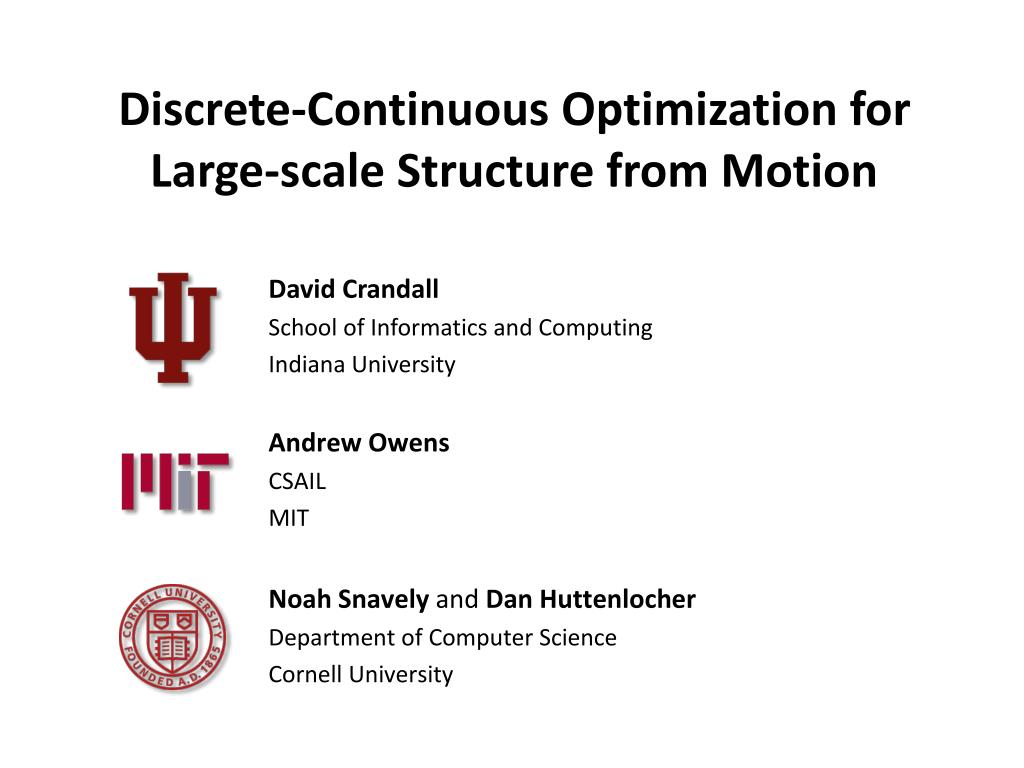 PPT - Discrete-Continuous Optimization for Large-scale Structure from ...
