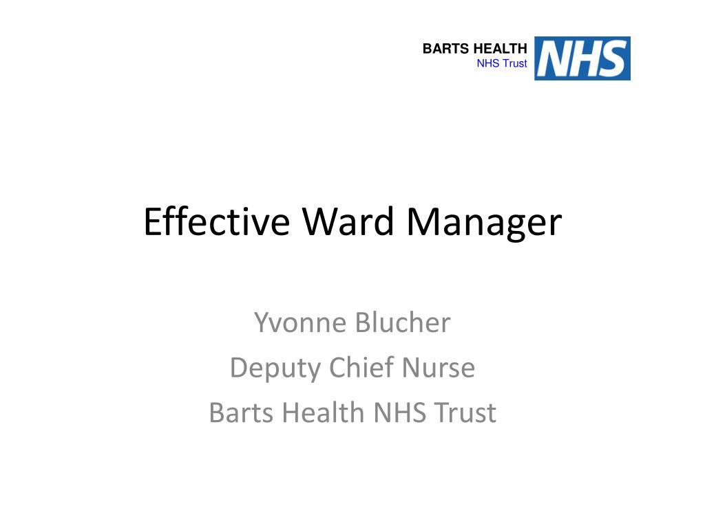 PPT - Effective Ward Manager PowerPoint Presentation, free download ...