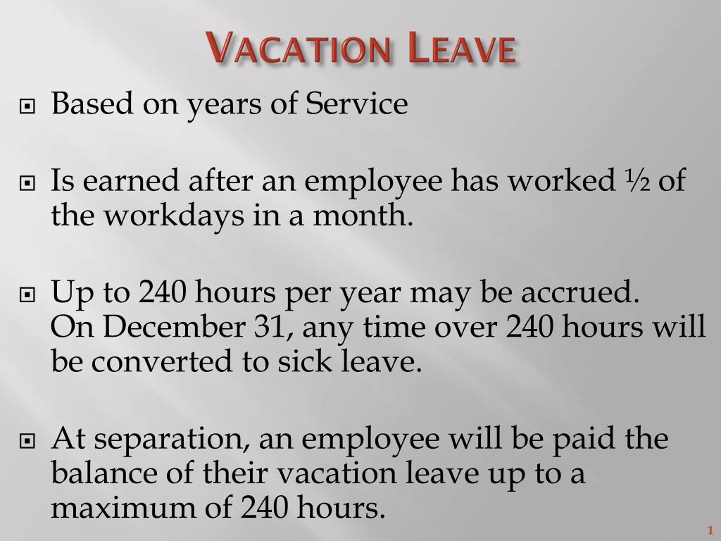 PPT - Vacation Leave PowerPoint Presentation, free download - ID:1629833