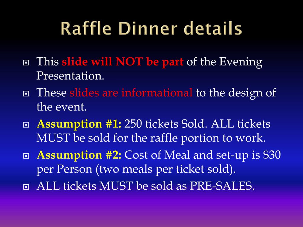 PPT - Raffle Dinner details PowerPoint Presentation, free download - ID ...