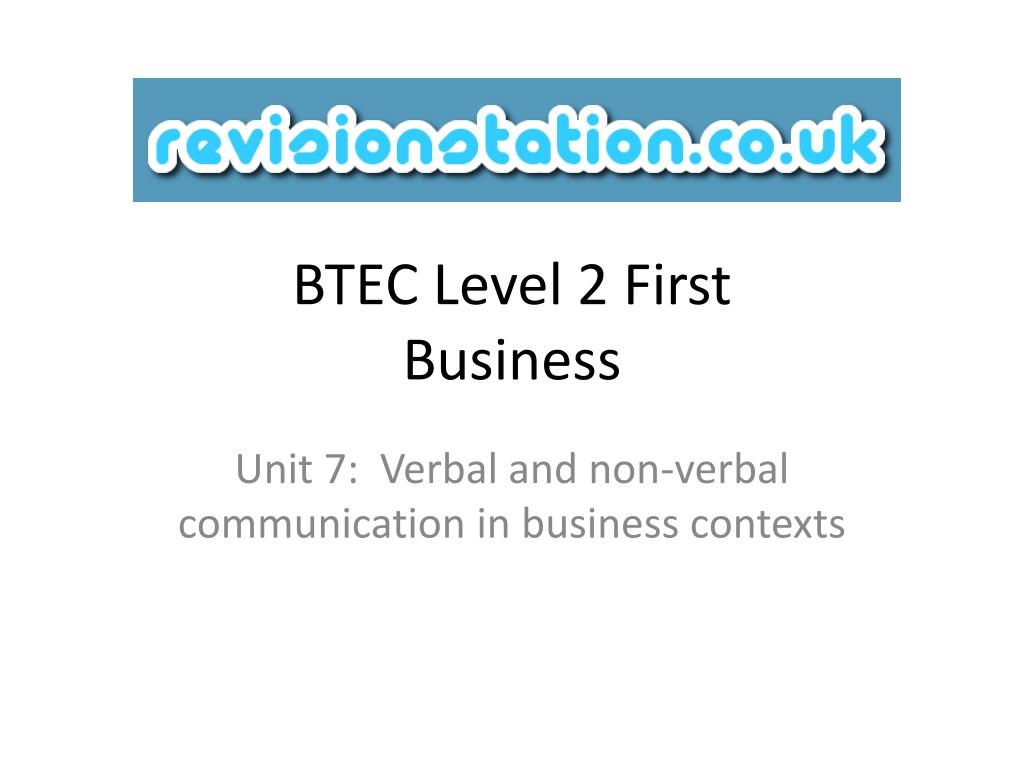 PPT - BTEC Level 2 First Business PowerPoint Presentation, free ...