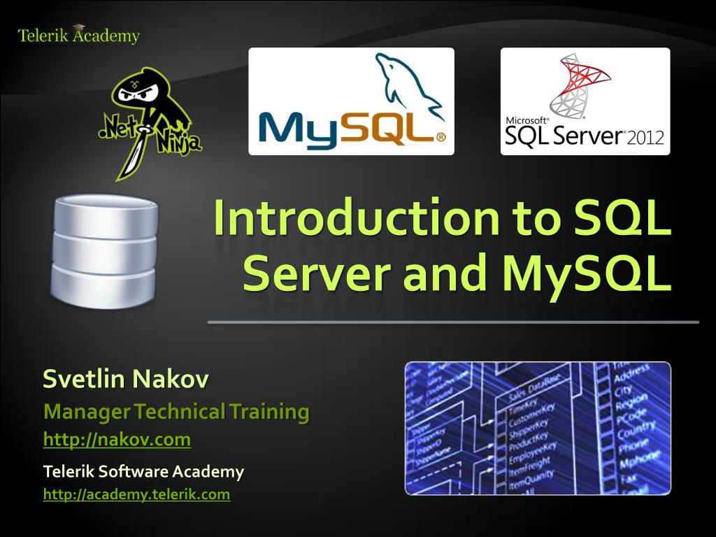 PPT - Introduction to SQL Server and MySQL PowerPoint Presentation ...