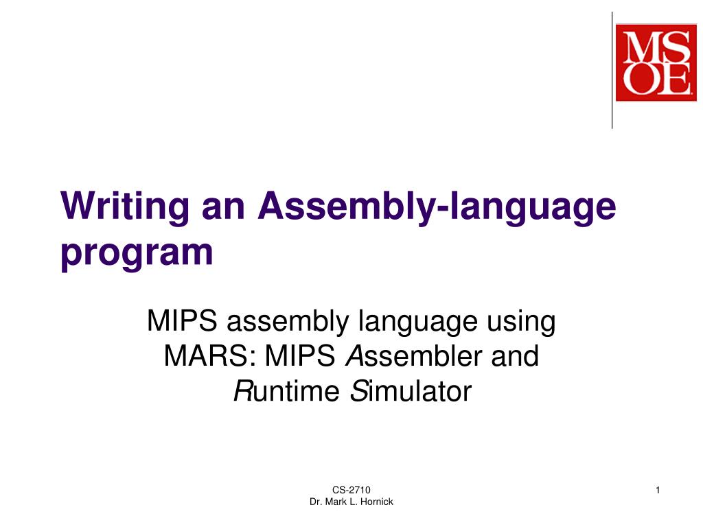 PPT - Writing an Assembly-language program PowerPoint Presentation ...