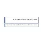PPT - Common Sentence Errors PowerPoint Presentation, free download ...