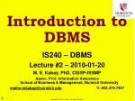 PPT - Introduction to Dbms PowerPoint Presentation, free download - ID ...
