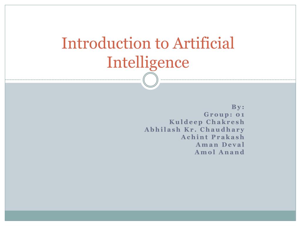 PPT - Introduction to Artificial Intelligence PowerPoint Presentation ...