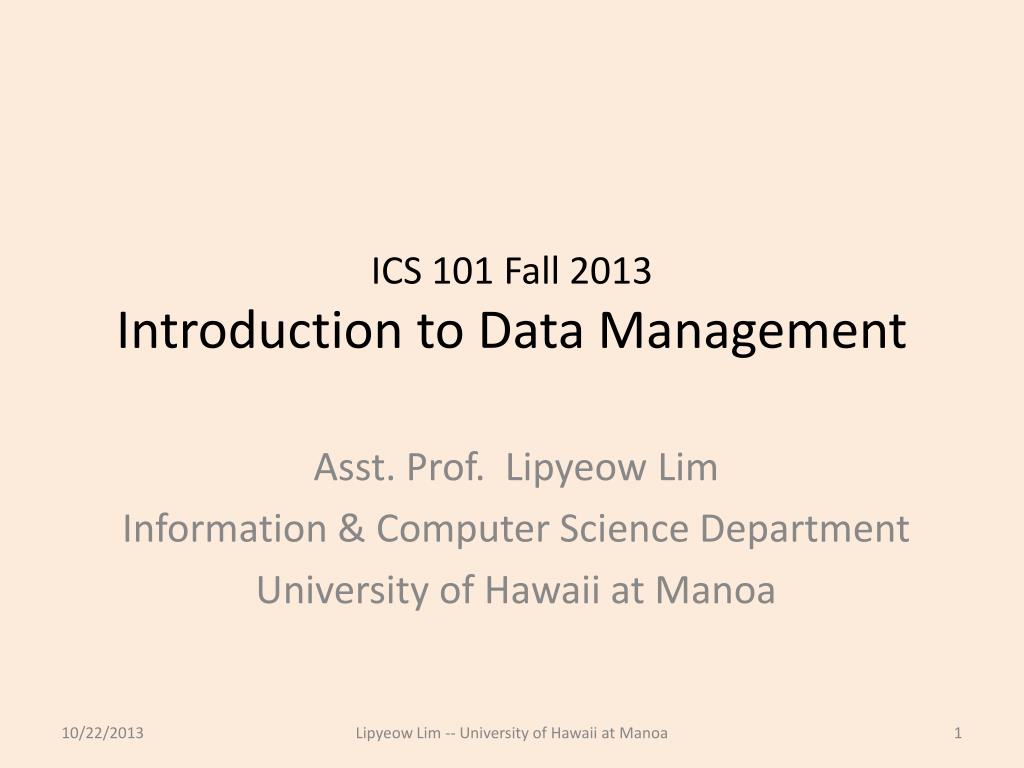 PPT - Introduction to Data Management: Understanding Databases and ...