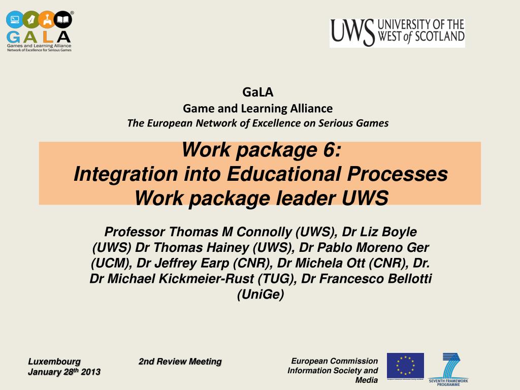 PPT - Work package 6: Integration into Educational Processes Work ...