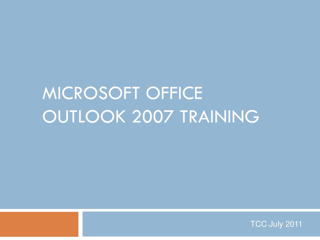 PPT - Microsoft Office Outlook 2007 Training PowerPoint Presentation ...