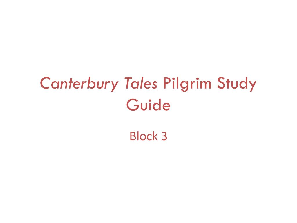 PPT - Canterbury Tales Pilgrim Study Guide PowerPoint Presentation ...