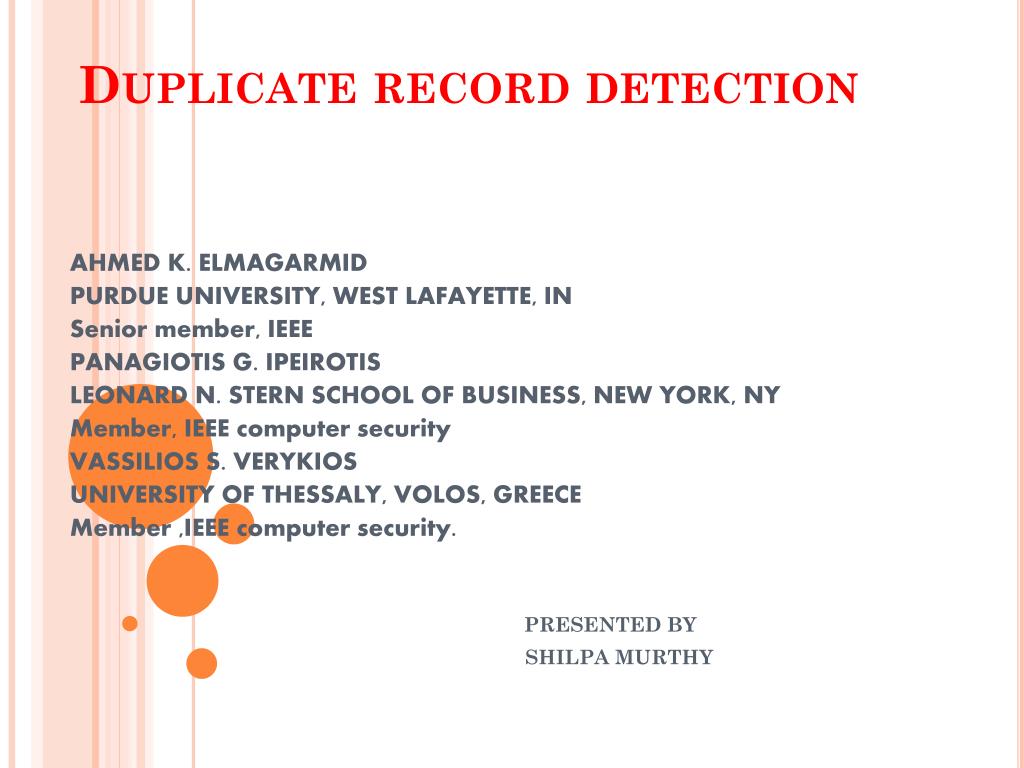 PPT - Duplicate record detection PowerPoint Presentation, free download - ID:1653131
