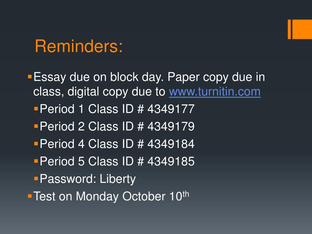 PPT - Reminders: PowerPoint Presentation, free download - ID:1653771