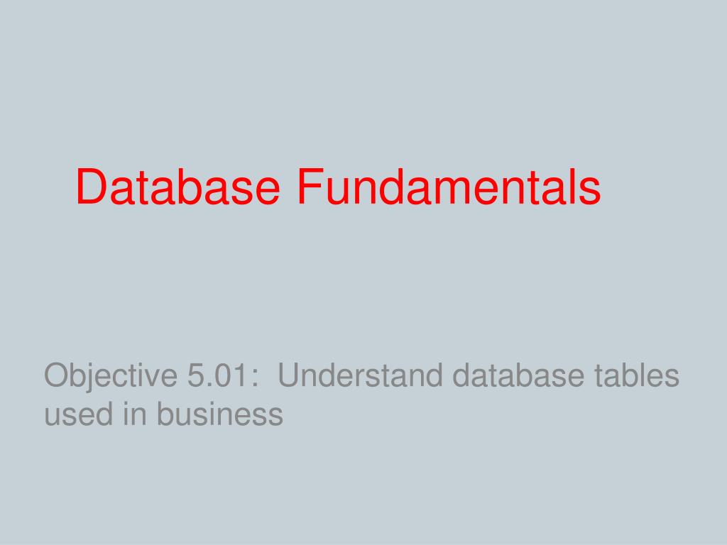 PPT - Database Fundamentals PowerPoint Presentation, free download - ID ...