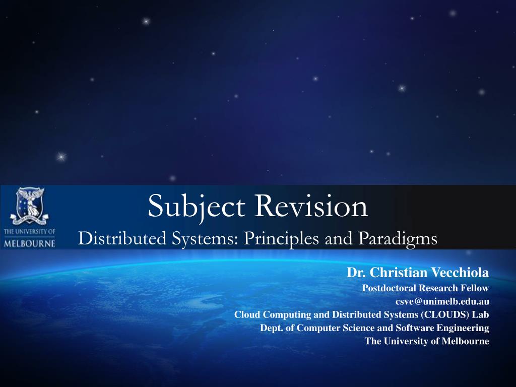 PPT - Subject Revision Distributed Systems: Principles and Paradigms ...