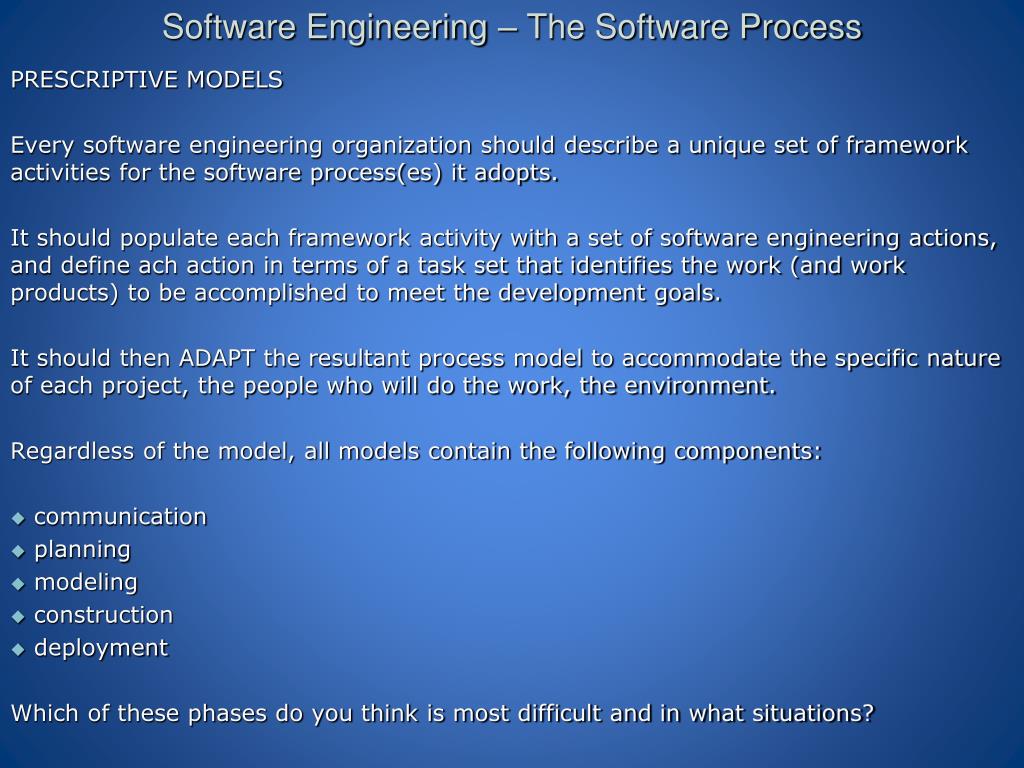 PPT - Software Engineering – The Software Process PowerPoint ...